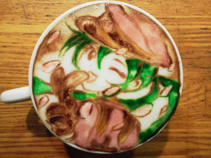 Colorful latte art! Japanese barista creates coffee with character ...