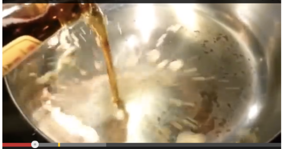 Pouring beer into a very hot frying pan is surprisingly interesting ...