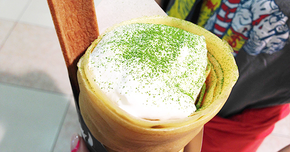 Crepe made with Kyoto sweets and green tea is the perfect treat after a ...
