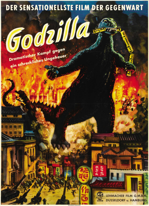 Godzilla fights around the world in these rare vintage European posters ...