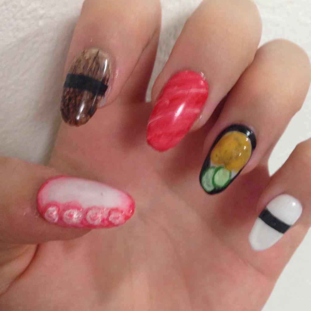 Try not to eat your fingers while wearing these realistic sushi nails ...