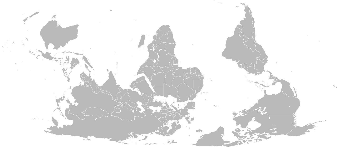 East meets West in the Pacific-centered version of the world map ...