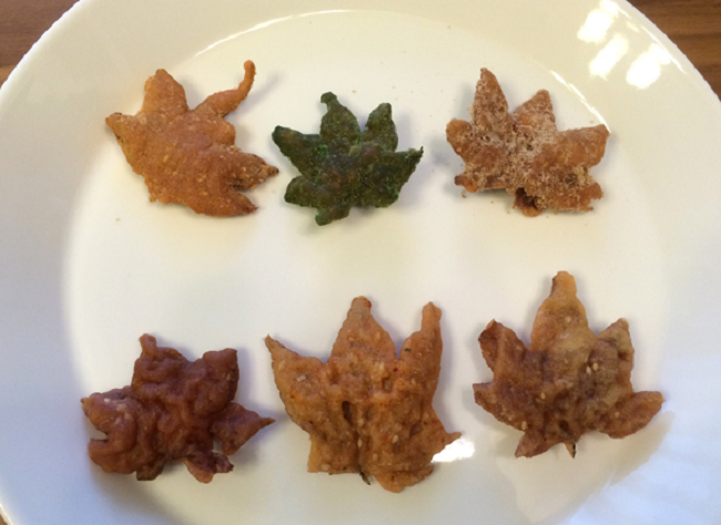 We leap into autumn by eating a pack of tempura maple leaves ...