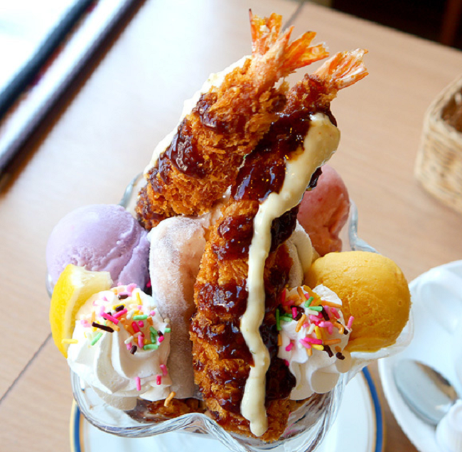 Can we have a parfait? Pretty please, with fried shrimp on top ...