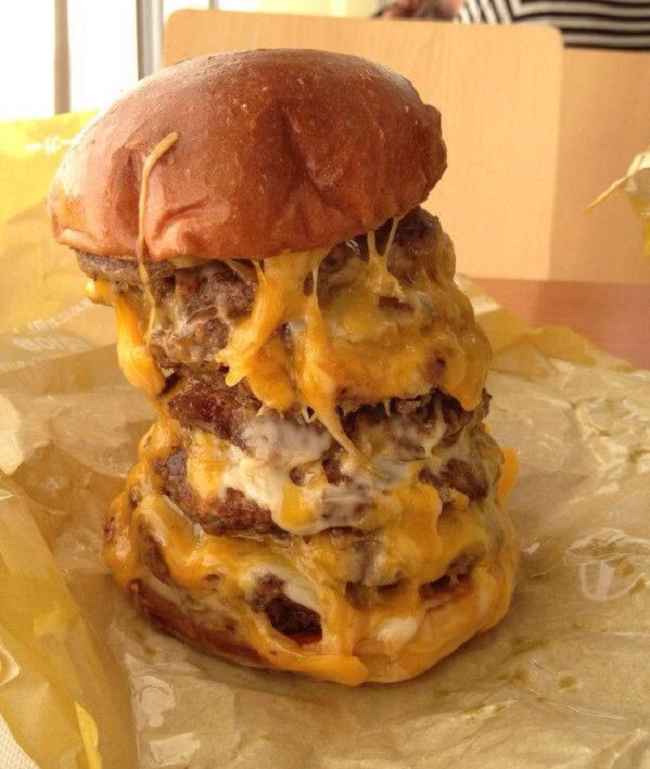 Real version of Lotteria’s five-patty cheeseburger doesn’t look nearly ...
