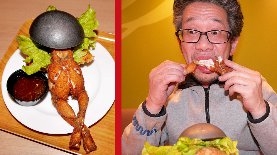 How do deep-fried frog burgers taste? We find out at Yokohama cafe ...