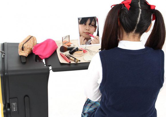 Rolling suitcase with built-in desk is perfect for mobile ...