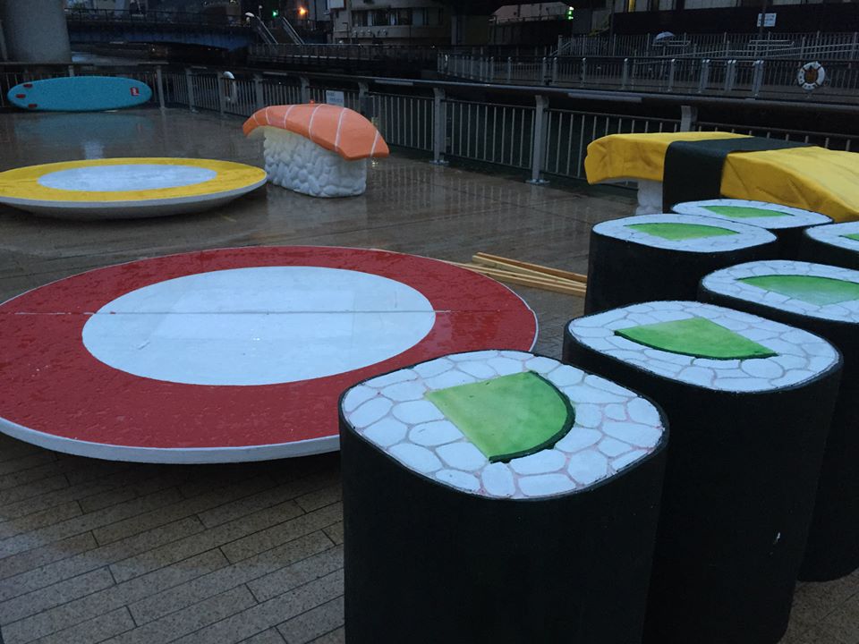 Osaka river turns into giant floating sushi train complete with ...