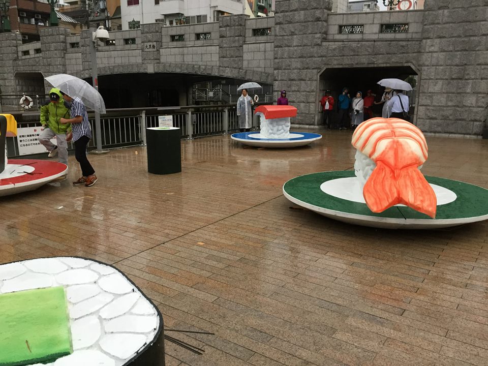 Osaka river turns into giant floating sushi train complete with ...