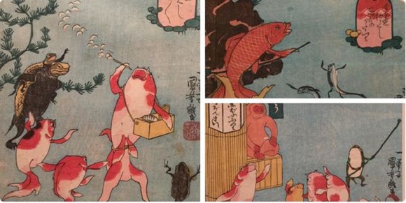 Adorable, whimsical pictures of animals painted by old-school Japanese ...