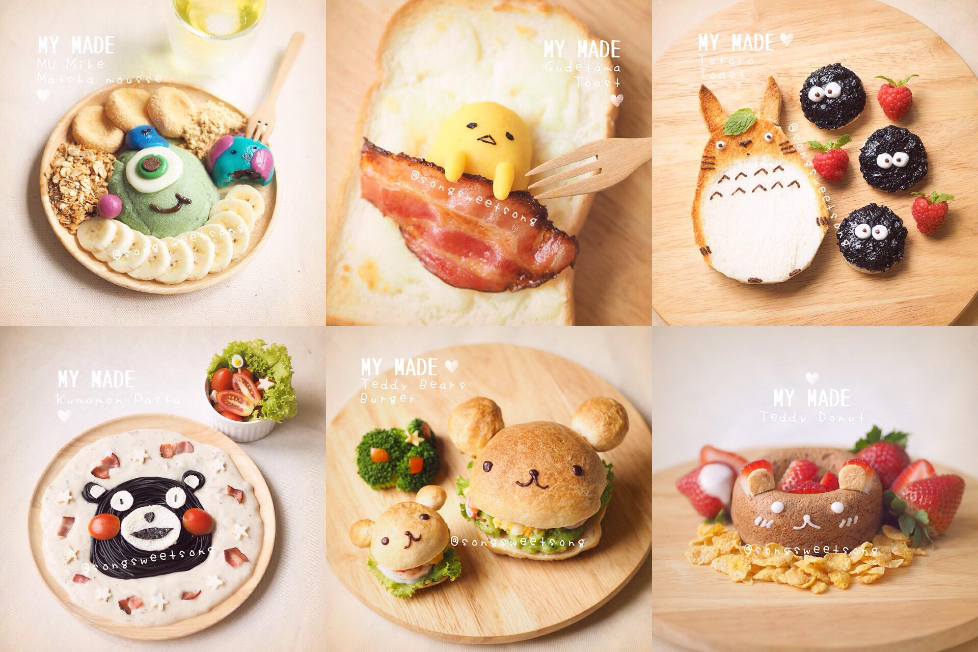 Breakfast never looked cuter! Character toast, pancakes, doughnuts ...