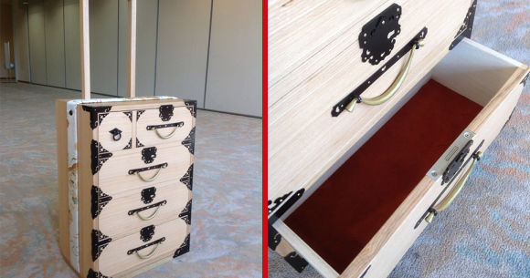 Gorgeous traditional Japanese chest of drawers is also a rolling ...