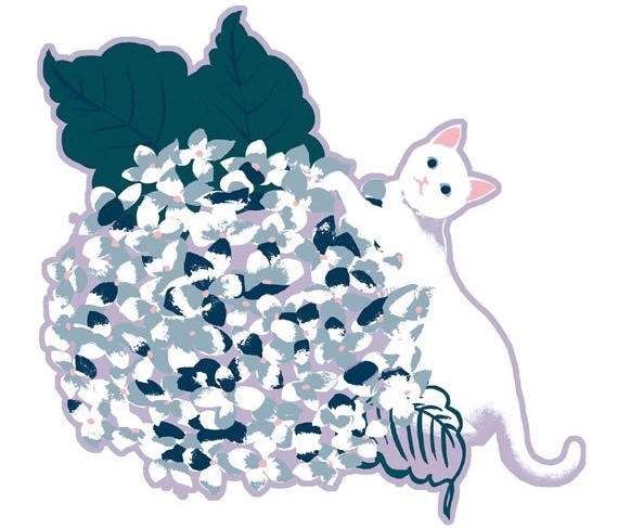 New summer kimono from Felissimo features cats playing with flowers ...