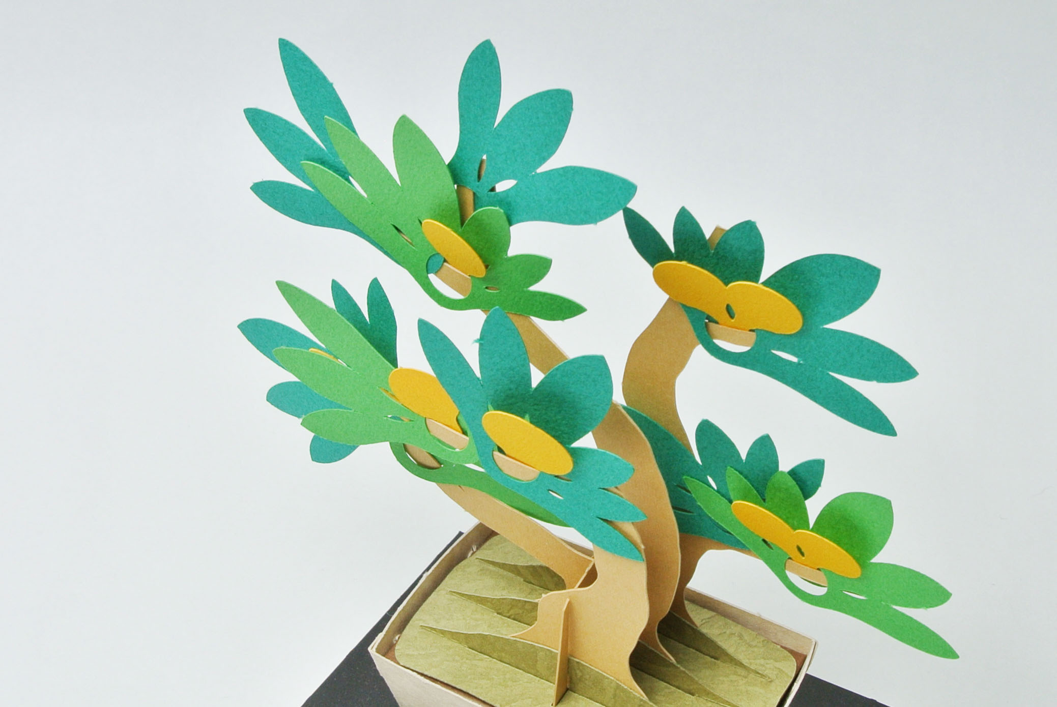 Japanese bonsai trees made from paper stay beautiful without water or ...