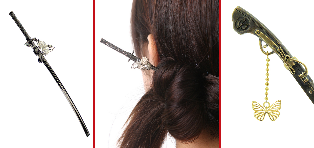 Upgrade your hairpin arsenal with Japanese kanzashi shaped like samurai ...