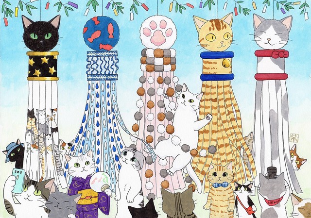 Cats appear at Japan’s famous Tanabata Festival in Sendai this summer ...