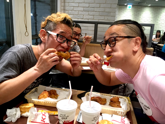 We stuff our faces with Wednesday night all-you-can-eat fried chicken ...