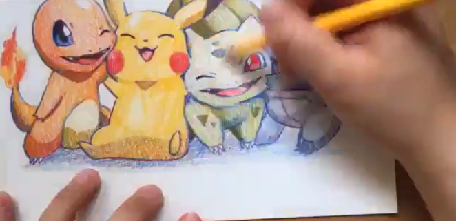 Turns out you can draw all four original starter Pokémon with just ...