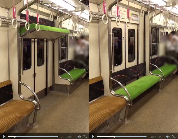 Seats descend from ceiling on Japanese train to provide extra comfort ...