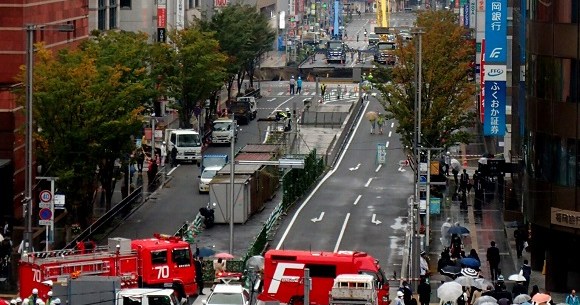 UPDATE: Situation remains serious at scene of road collapse in Fukuoka ...