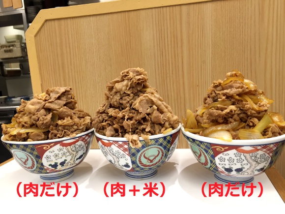 This is what a Yoshinoya beef bowl looks like with US$100 in extra meat ...