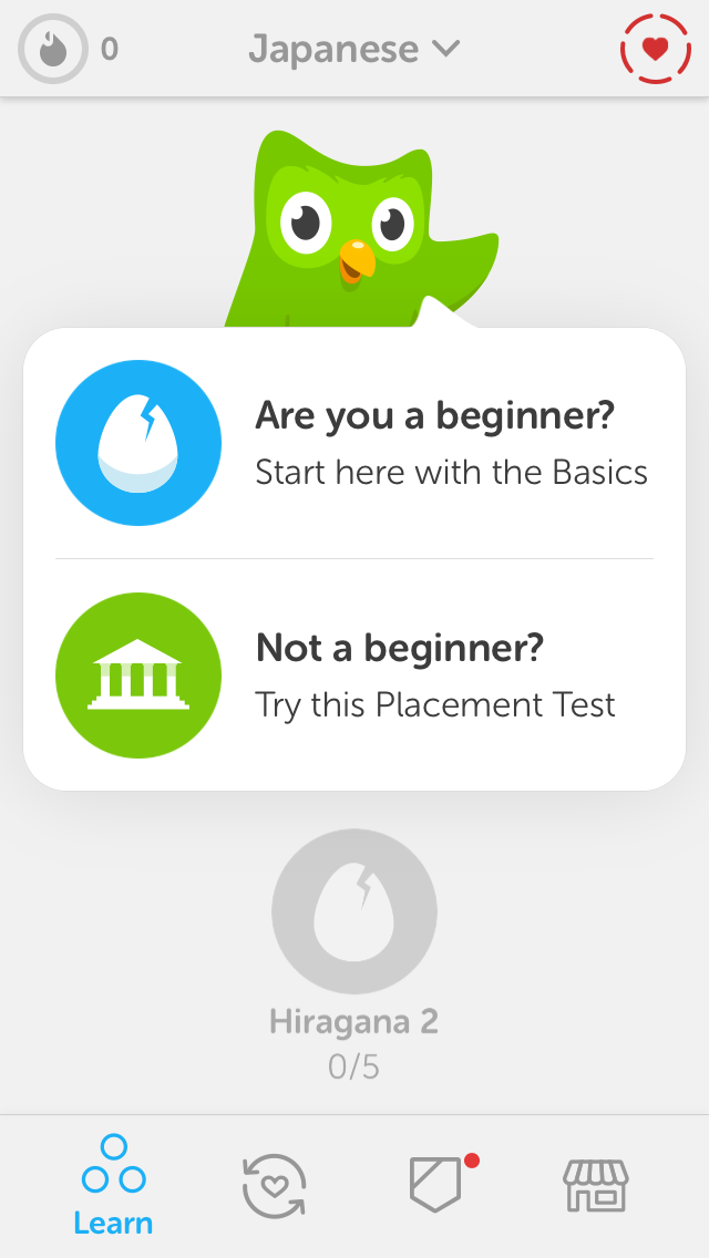 Duolingo free language learning app released their first Japanese ...