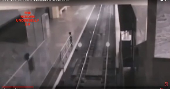 Creepy ghost train caught on security footage in Chinese train station ...