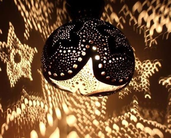 Beautiful recycled cardboard lampshades have us planning an office ...