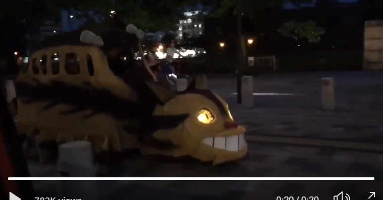 Ghibli anime is real? Totoro Catbus spotted on the streets of Hiroshima ...