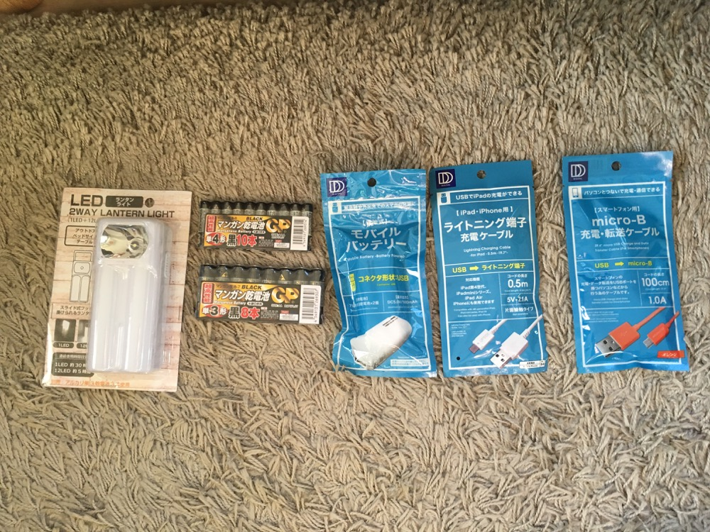 How to put together an earthquake/typhoon preparedness kit at the 100 ...