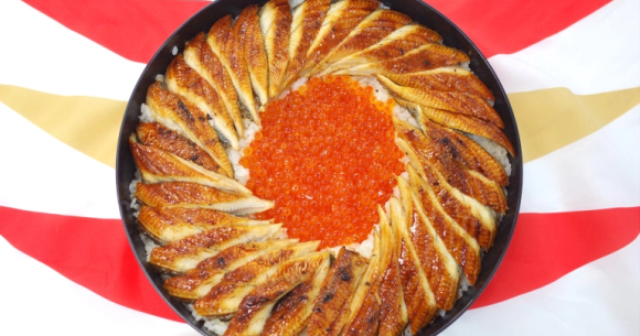 This is what a 10,000-yen (US$90) Unagi Sushi Cake looks like ...