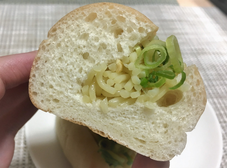 We try the “Ramen Roll” sandwich, because why not have a bowl of ramen ...