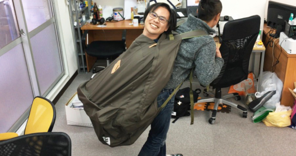 This ridiculously huge backpack turned our reporter into a great big ...