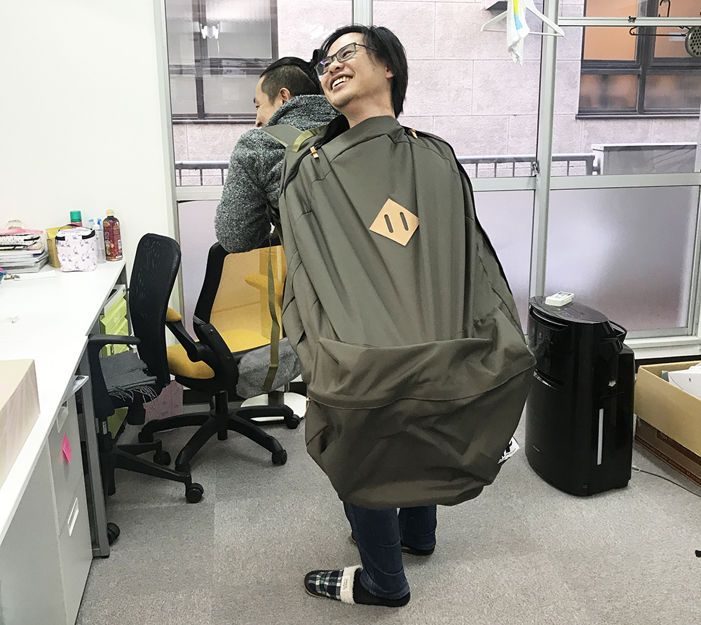 This ridiculously huge backpack turned our reporter into a great big ...