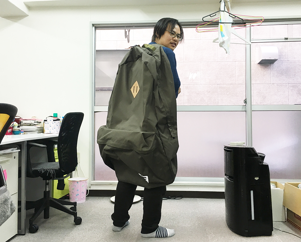 This ridiculously huge backpack turned our reporter into a great big ...