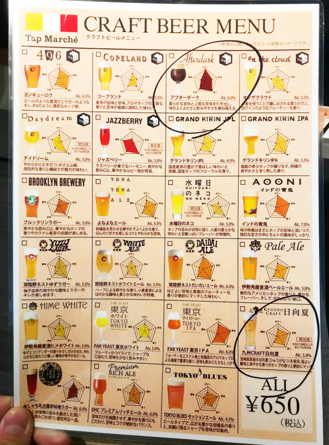 We order a craft beer at the combi conbini standing bar near Hakata ...
