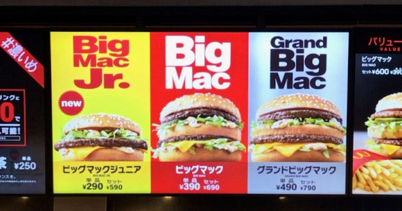Big Mac Sizes