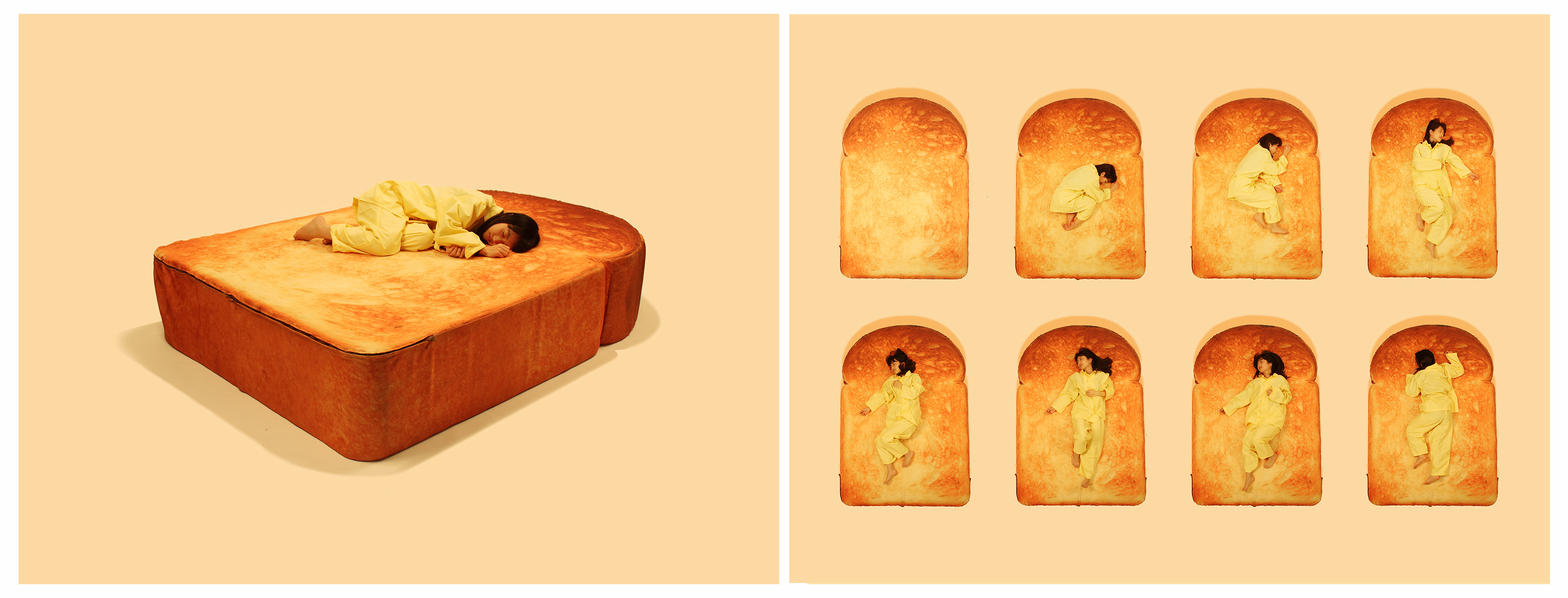 Japanese city creates giant bread bed photo spot for limited time ...