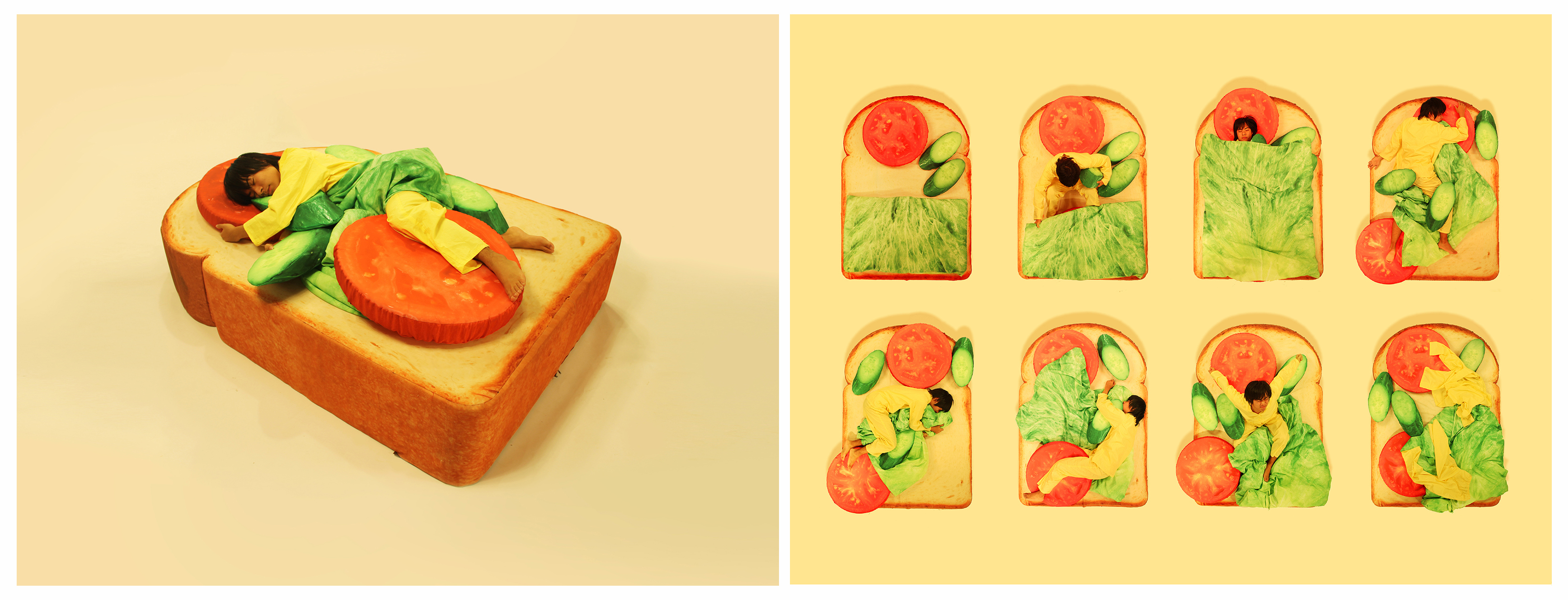 Japanese city creates giant bread bed photo spot for limited time ...