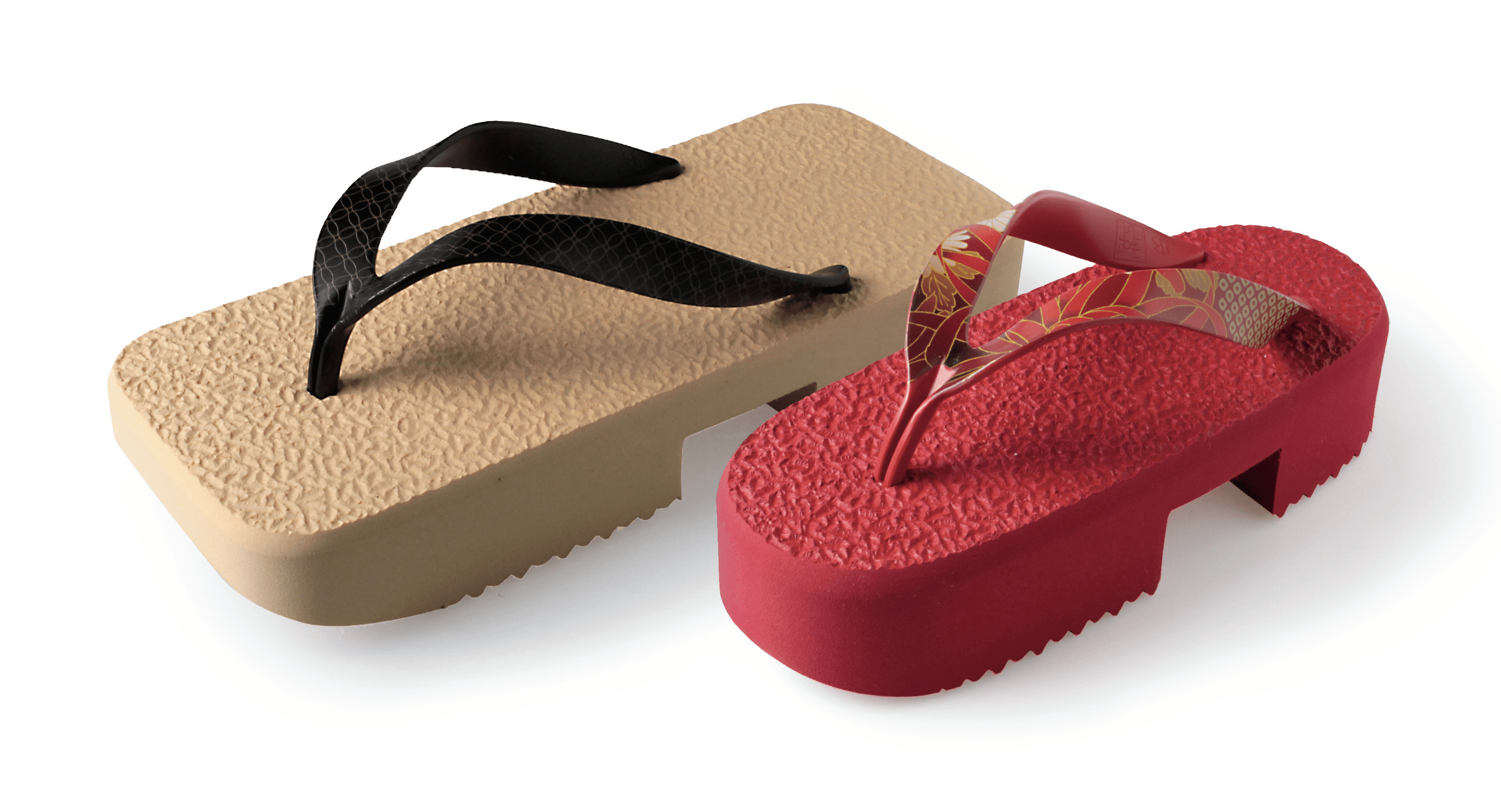 Beautiful, spongy soft modern Japanese sandals give you geta style ...