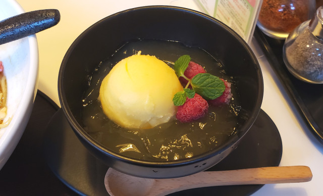 Ramen and sweets served together at this stylish ramen cafe in Shibuya ...