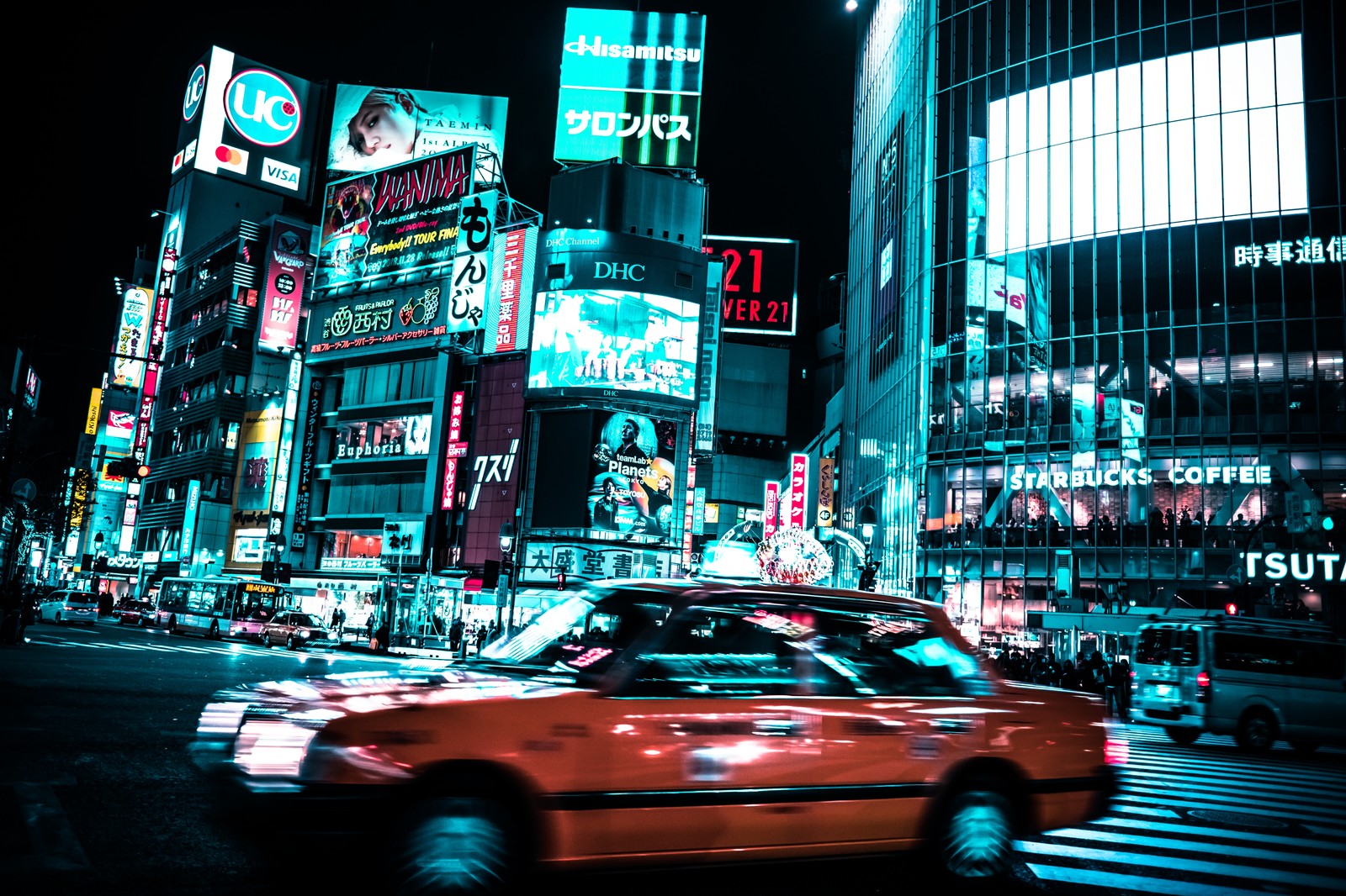 Giant bottles of Coca-Cola are floating above Shibuya Scramble, looks ...