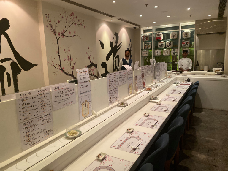 We try a rotating sushi restaurant in New Delhi, are surprised to find ...