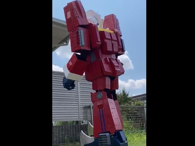 Amazing anime robot cosplayer takes his dog for a walk wearing his ...