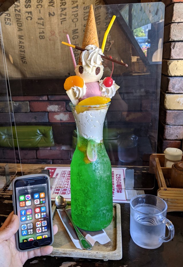 Mr Sato goes head-to-head with a giant cream soda parfait in a Tokyo ...