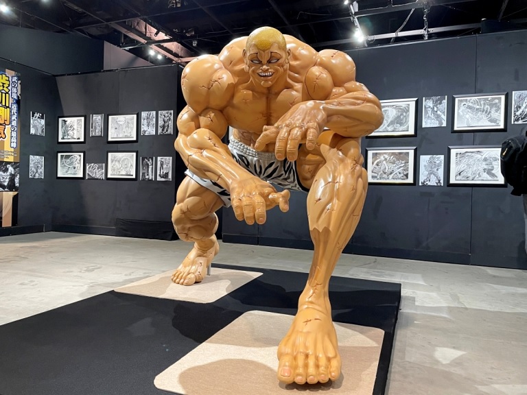 Freakishly muscular life-size statues of Grappler Baki anime/manga cast ...
