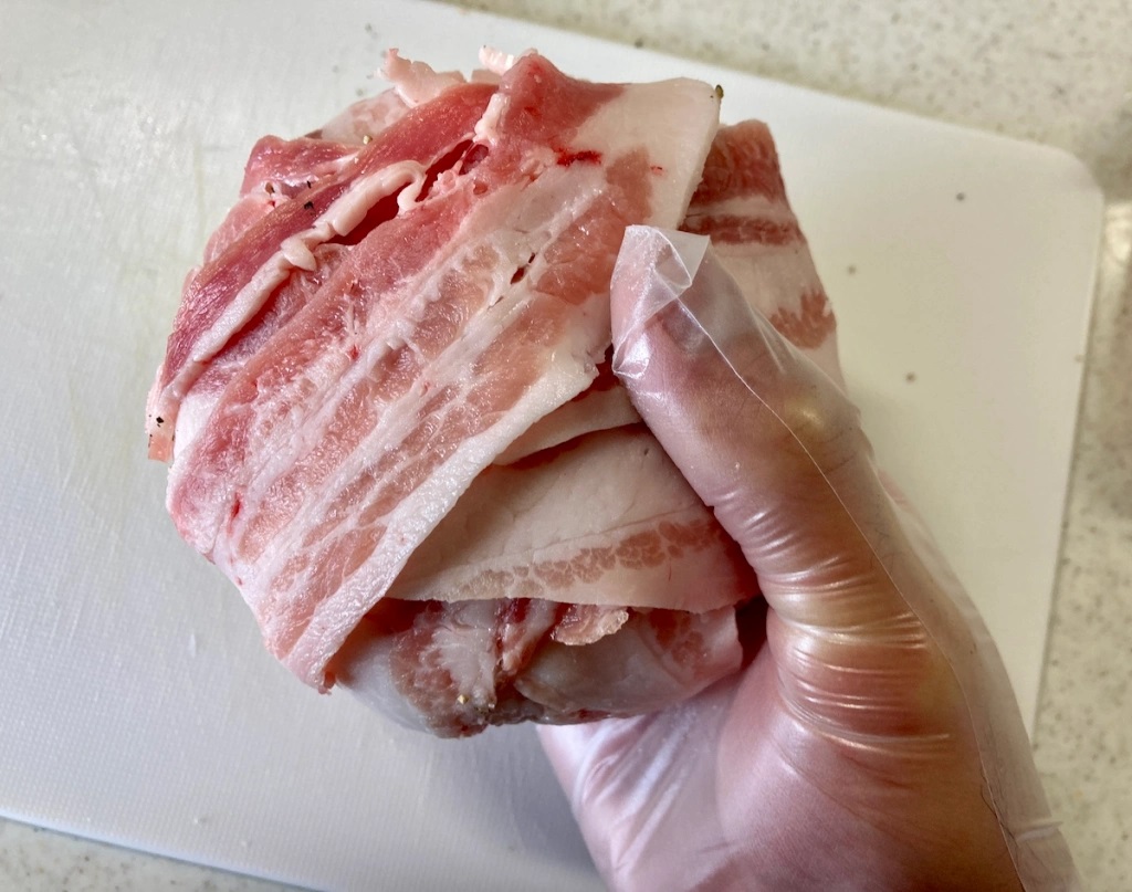 Camp eats: We try making an “Italian-style” meat-wrapped onigiri for a ...