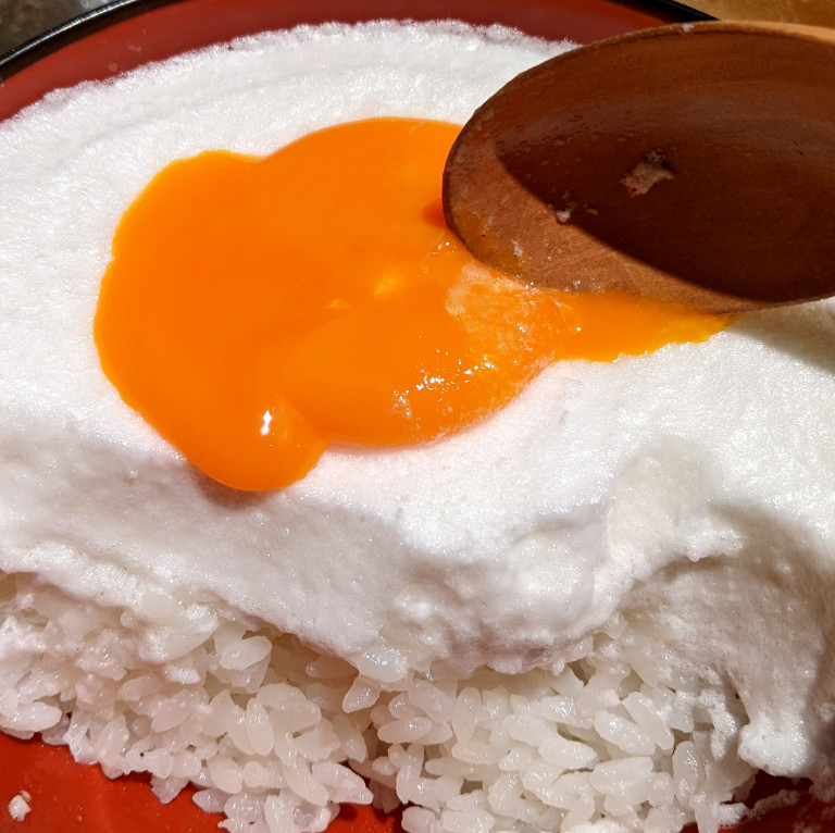 We found the prettiest TKG ever at a restaurant specializing in raw ...