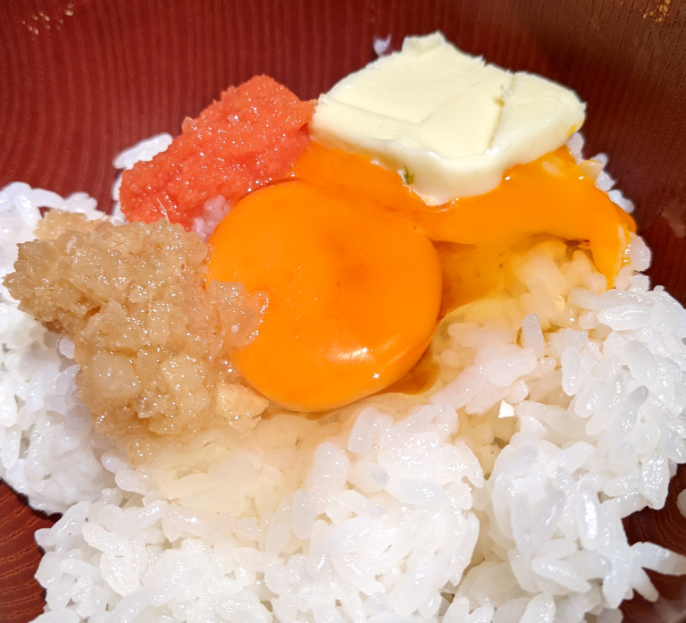 We found the prettiest TKG ever at a restaurant specializing in raw ...