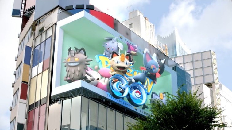 Cat Pokémon appear in the Tokyo skyline with new 3-D billboard animated ...